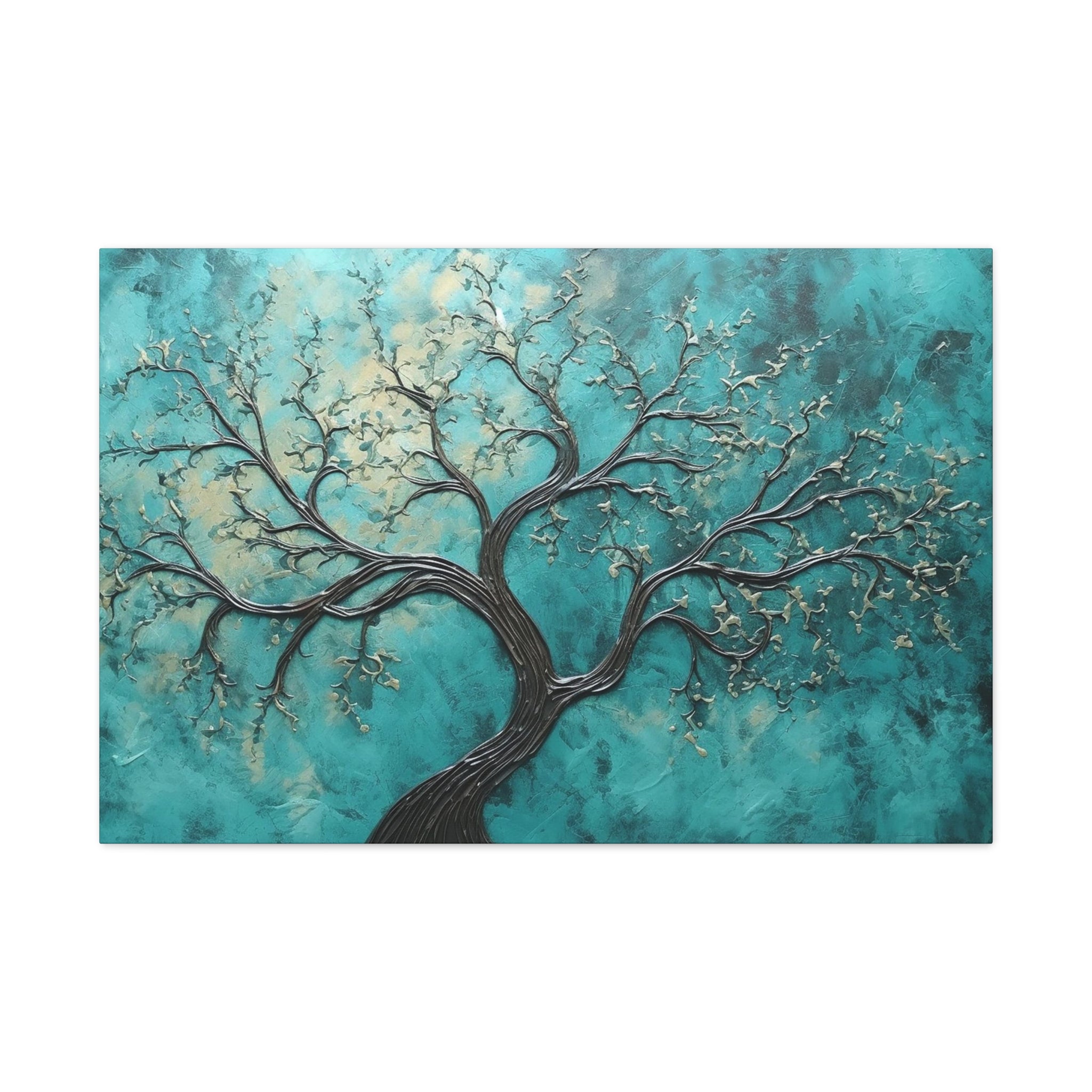 Jackson Pollock Inspired Blue Copper Tree Abstract Painting – GreatStuff4Me